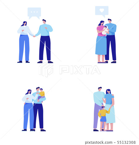 Isometric set of people, human movement concept... - Stock Illustration ...