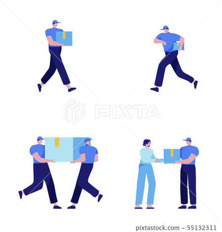 Isometric set of people, human movement concept... - Stock Illustration ...