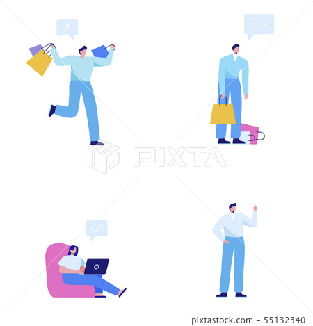 Isometric set of people, human movement concept... - Stock Illustration ...
