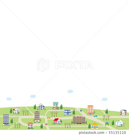 Townscape illustration - Stock Illustration [55135110] - PIXTA