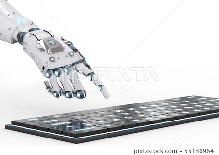 robot hand with keyboard - Stock Illustration [55136964] - PIXTA