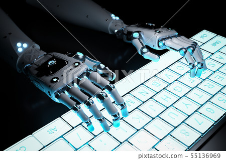 robot hand with keyboard - Stock Illustration [55136969] - PIXTA