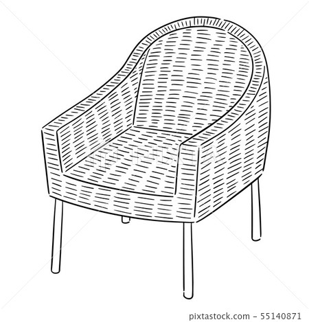 vector set of wicker chair - Stock Illustration [55140871] - PIXTA