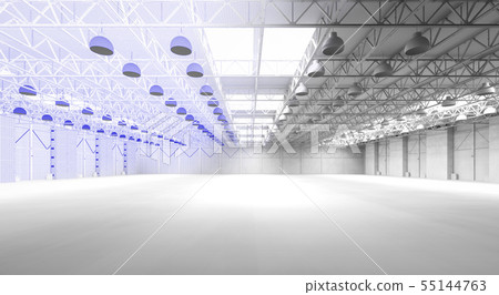 empty factory with wireframe - Stock Illustration [55144763] - PIXTA