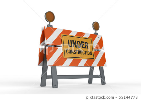 construction sign with road block - Stock Illustration [55144778] - PIXTA