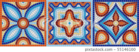 Ancient mosaic ceramic tile pattern. - Stock Illustration [55146100] - PIXTA