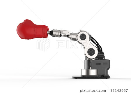 robot arm with red boxing gloves - Stock Illustration [55148967] - PIXTA