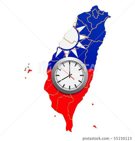 Time Zones in Taiwan concept. 3D rendering - Stock Illustration ...
