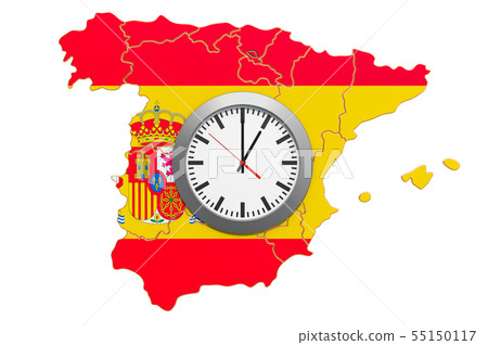 Time Zones in Spain concept. 3D rendering - Stock Illustration ...