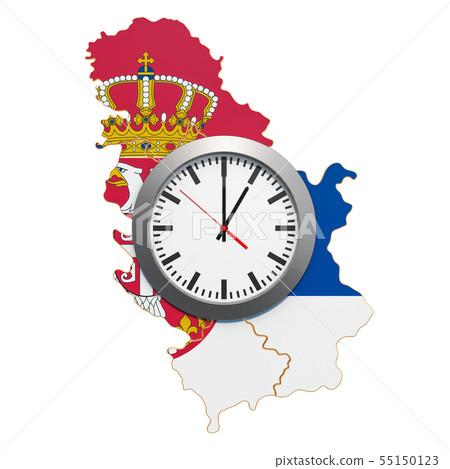 Time Zones in Serbia concept. 3D rendering - Stock Illustration ...
