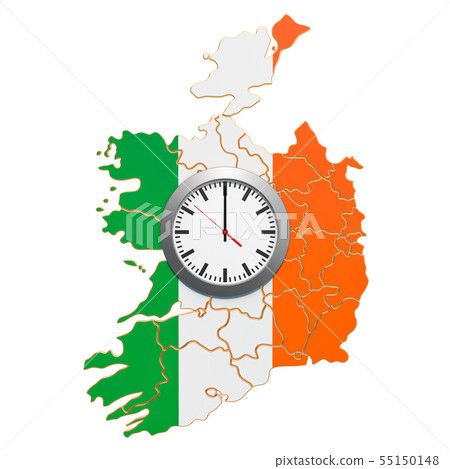 Time Zones in Ireland concept. 3D rendering - Stock Illustration ...