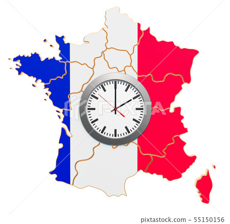 Time Zones in France concept. 3D rendering-插圖素材 [55150156] - PIXTA圖庫
