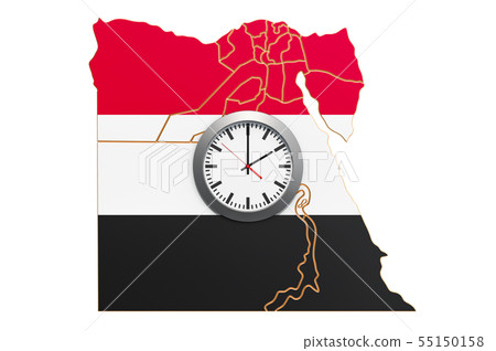 Time Zones in Egypt concept. 3D rendering - Stock Illustration ...