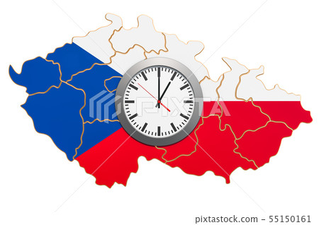 Time Zones in Czech Republic concept. 3D rendering - Stock Illustration ...