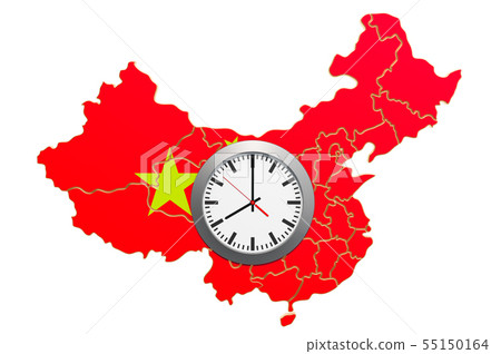 Time Zones in China concept. 3D rendering - Stock Illustration ...