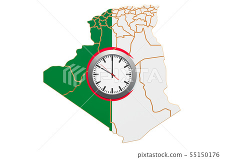 Time Zones in Algeria concept. 3D rendering - Stock Illustration ...