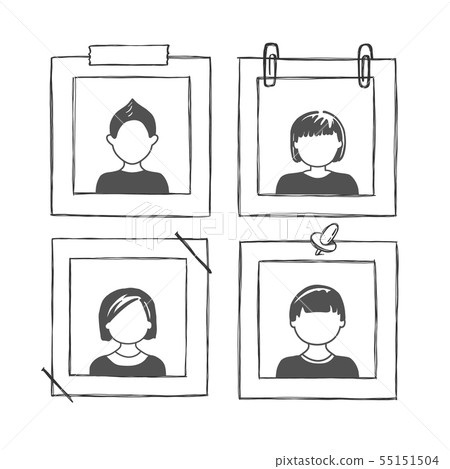 Photo frame with people. - Stock Illustration [55151504] - PIXTA