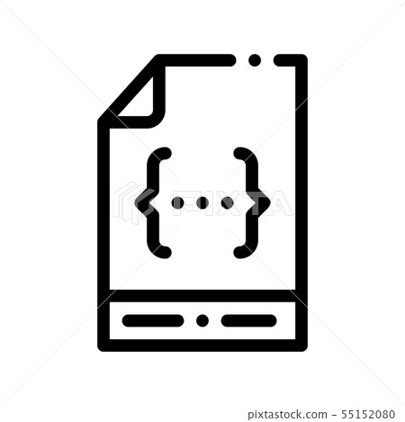 Coding File Document System Vector Thin Line Icon - Stock Illustration ...