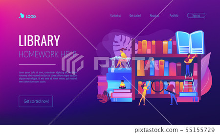 Public library concept landing page - Stock Illustration [55155729] - PIXTA