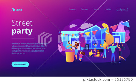 Street party concept vector illustration - Stock Illustration [55155790 ...