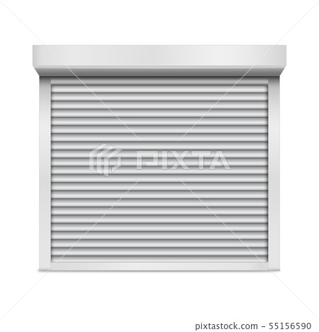 Realistic 3d Detailed White Closed Shutter... - Stock Illustration ...