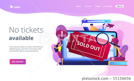Sold-out event concept landing page. - Stock Illustration [55156656 ...