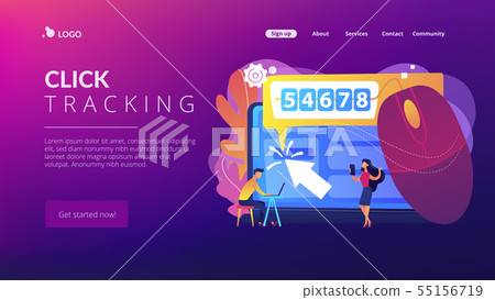 Click tracking concept landing page. - Stock Illustration [55156719 ...