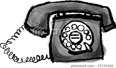 Black phone rough hand drawn illustration - Stock Illustration ...