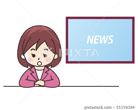 An announcer woman telling the news - Stock Illustration [55159394] - PIXTA
