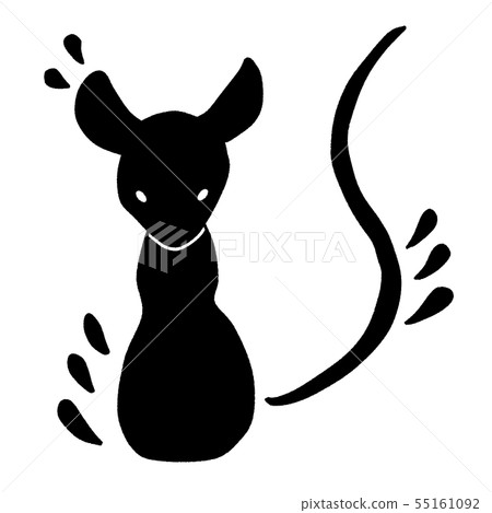 Mouse simple silhouette illustration - Stock Illustration [55161092 ...