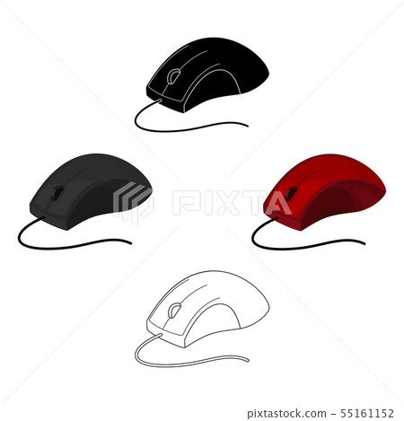 Computer mouse icon in cartoon,black style... - Stock Illustration ...