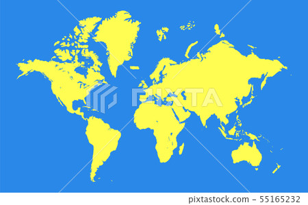 World Map Blank Template Flat World Map Vector In Illustrator, EPS,