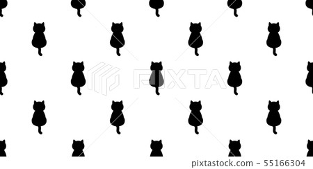cat seamless pattern vector kitten cartoon tile - Stock Illustration ...