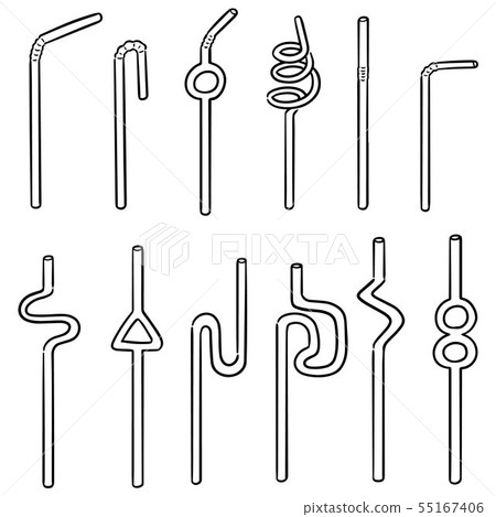 vector set of straw - Stock Illustration [55167406] - PIXTA