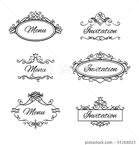 Calligraphic vignettes icons - Stock Illustration [55168025] - PIXTA