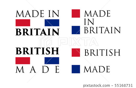 Simple Made in Britain / British label. Text with - Stock Illustration ...