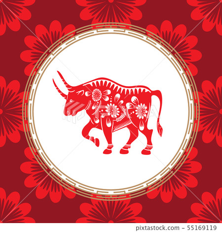 Chinese zodiac symbol of the year of the bull.... - Stock Illustration ...