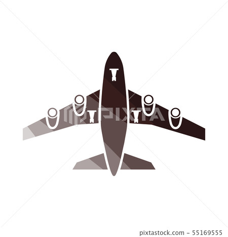 Airplane Takeoff Icon Front View - Stock Illustration [55169555] - PIXTA