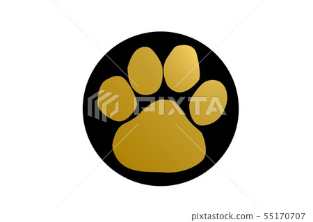 illustration of paw print golden logo . - Stock Illustration [55170707 ...