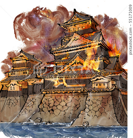 Castle-fire - Stock Illustration [55171009] - PIXTA