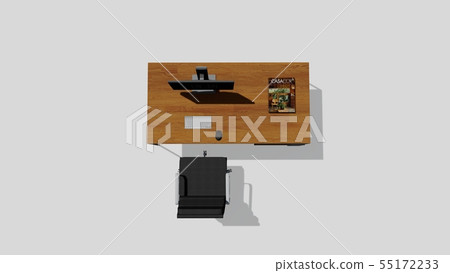 Desk Work Architectural Drawing CAD CG Real 3... - Stock Illustration ...