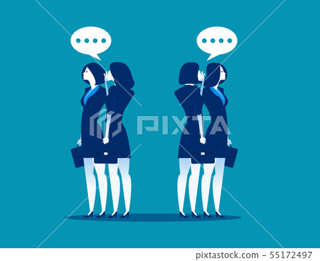 Business team gossip something to another. Concept - Stock Illustration ...