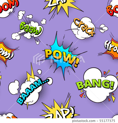 Seamless pattern of cartoon comic speech... - Stock Illustration ...