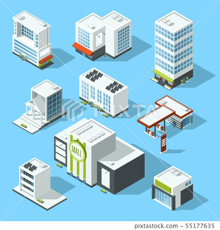 Vector isometric illustrations of hypermarket,... - Stock Illustration ...