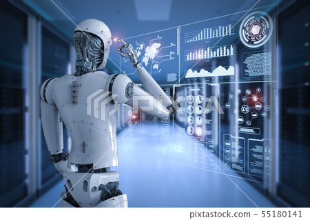 android robot thinking - Stock Illustration [55180141] - PIXTA