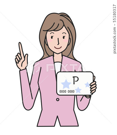 OL with point card - Stock Illustration [55180317] - PIXTA