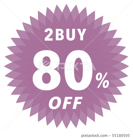 2BUY 80% OFF label - Stock Illustration [55180505] - PIXTA