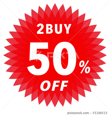 2BUY 50% OFF label - Stock Illustration [55180515] - PIXTA