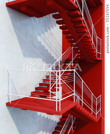 stairs leading upward-插圖素材 [55187054] - PIXTA圖庫