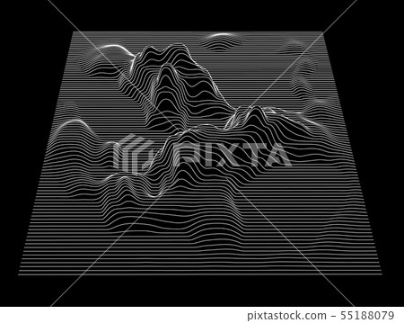 Abstract vector surface made of lines. Surface... - Stock Illustration ...
